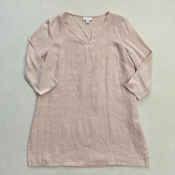 J. Jill | Tops | J Jill Women Love Linen Lt Pink Split V Neck 34 Sleeve ...
